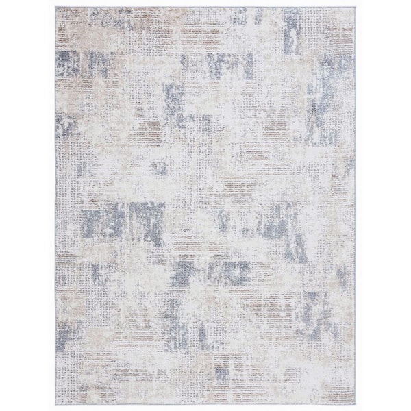 SAFAVIEH Opal 8 ft. x 10 ft. Ivory/Gray Geometric Marble Area Rug ...
