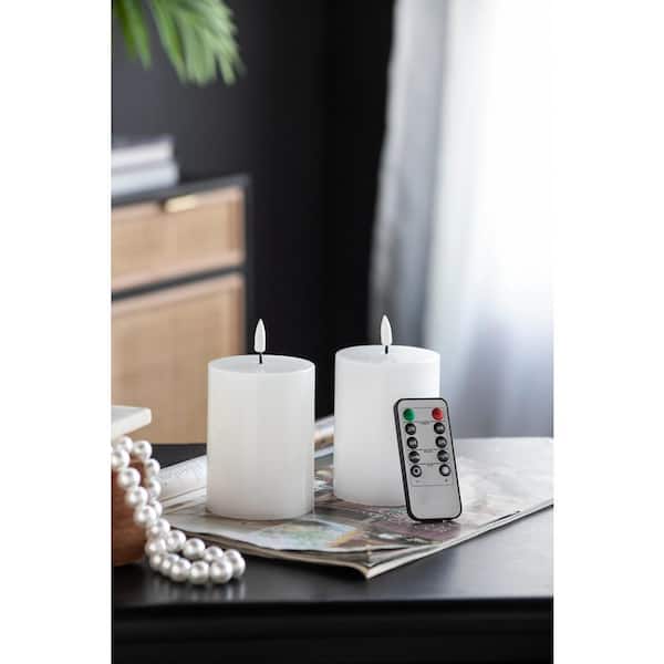 Remote Control Battery Powered Candles 3PCS Acrylic Shell Pillar LED