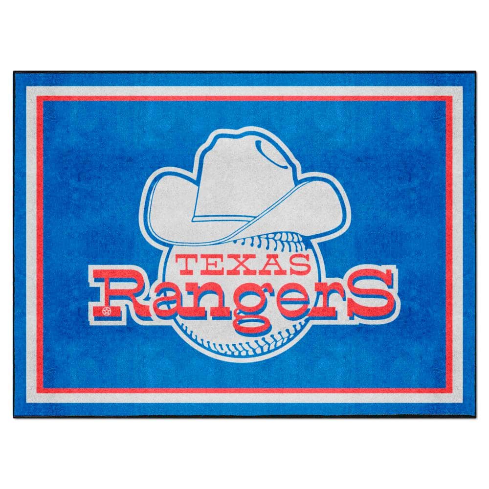 FANMATS Texas Rangers 8ft. x 10 ft. Plush Area Rug 37370 - The Home Depot