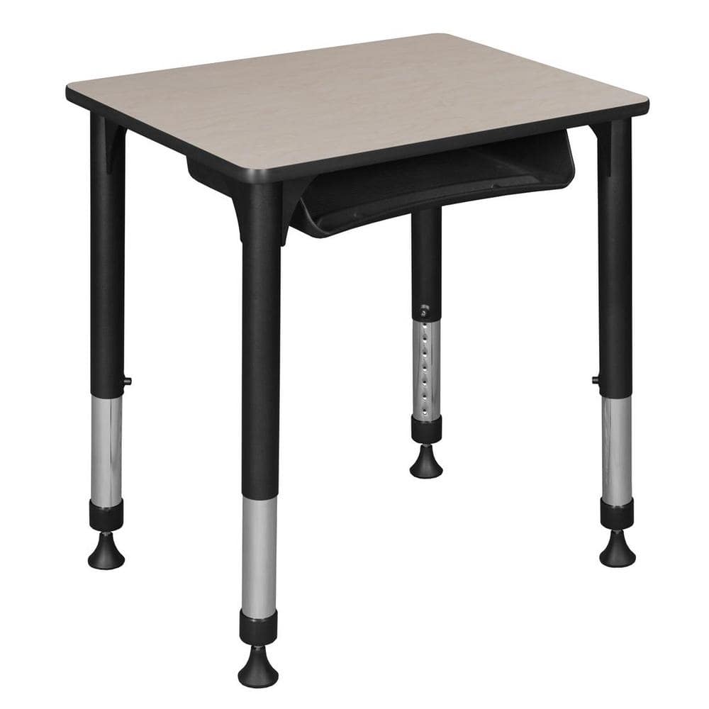 Regency Bastion 26 in. Rectangular Maple Metal School Desk with ...