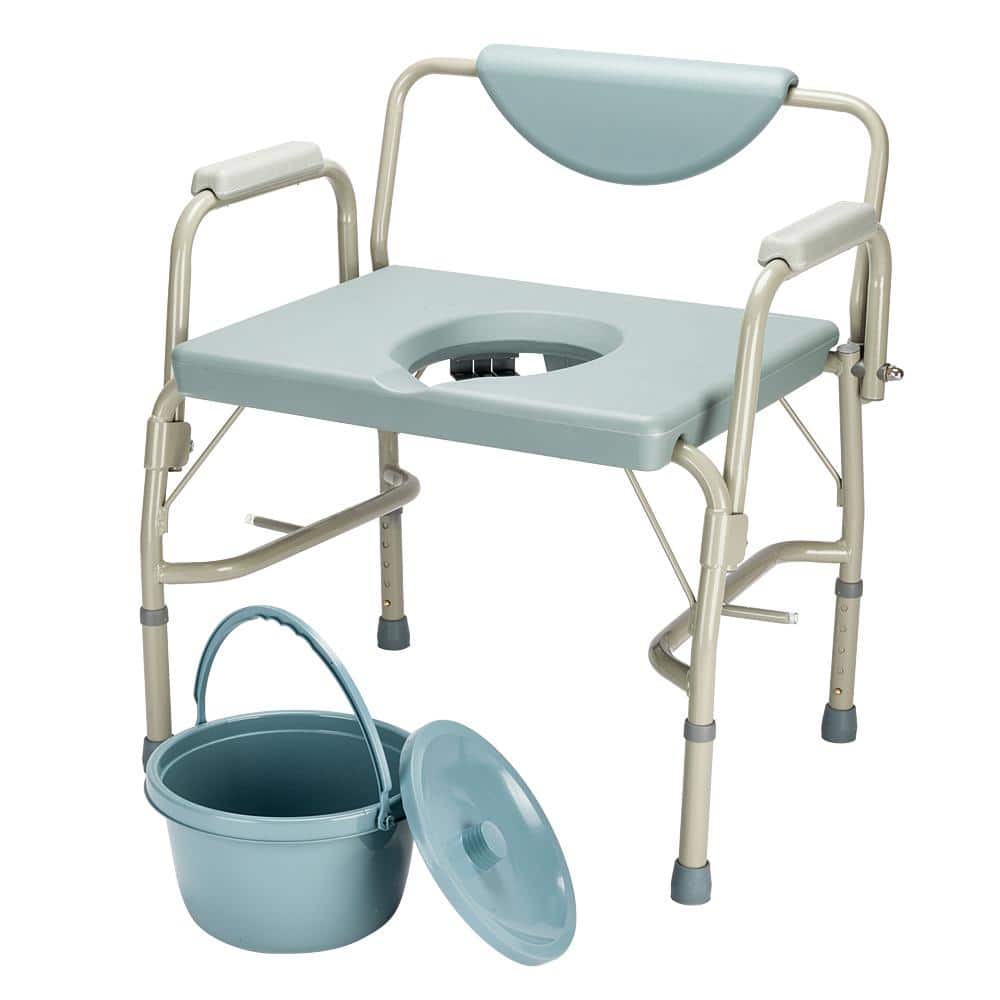 Karl home Medical Bariatric Drop-Arm Heavy-duty Commode Chair Toilet ...