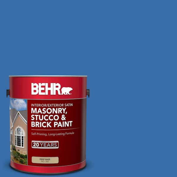 BEHR 1 gal. #P520-6 Mega Blue Satin Interior/Exterior Masonry, Stucco ...