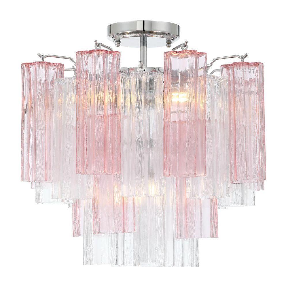 Crystorama 17.75 Addis 4 Light Polished Chrome Semi Flush Mount ADD-300 ...