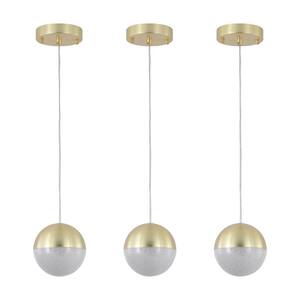 LWYTJO 3-Light French Gold Integrated LED Pendant Light with Acrylic ...