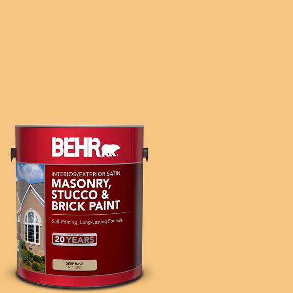 BEHR 1 gal. #PPU6-7 Jackfruit Satin Interior/Exterior Masonry, Stucco ...