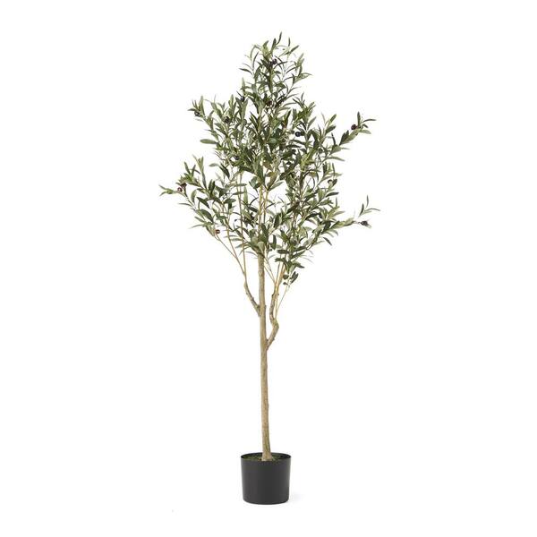 Noble House Tigue 5 ft. Green Artificial Olive Tree 83999 - The Home Depot