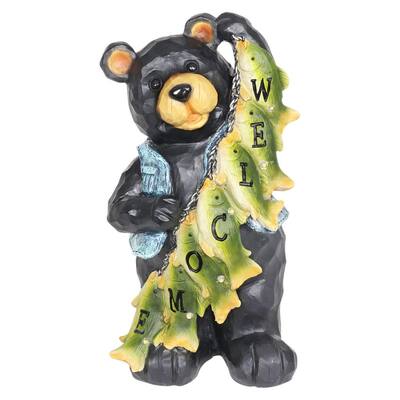 Exhart Solar Welcome Sign Bear Statue 18415-RS