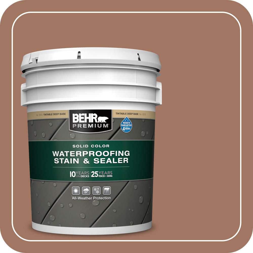BEHR PREMIUM 5 gal. #PFC-14 Iron Ore Solid Color Waterproofing Exterior ...