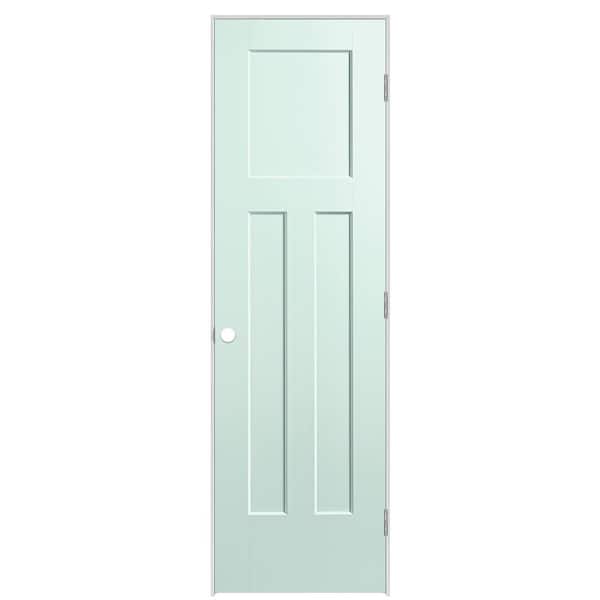 Masonite 36 in. x 80 in. 2-Panel Logan Left-Hand Solid Core Sea Glass ...