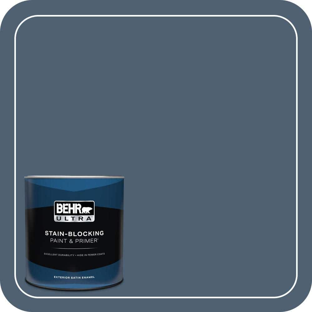 BEHR ULTRA 1 qt. #PPU14-19 English Channel Satin Enamel Exterior Paint ...