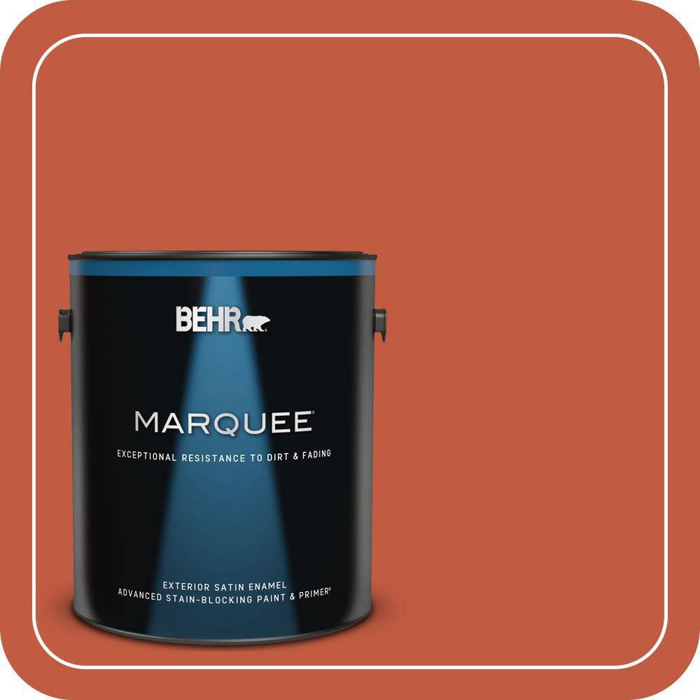 BEHR MARQUEE 1 gal. #M180-7 Deep Fire Satin Enamel Exterior Paint ...