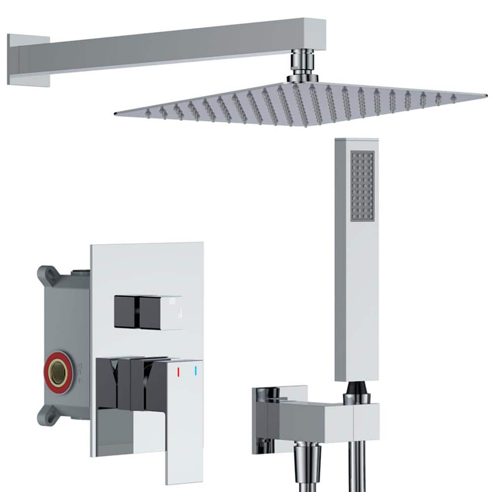 GIVING TREE Single-Handle 2-Spray Wall Mount Shower Head with Hand ...