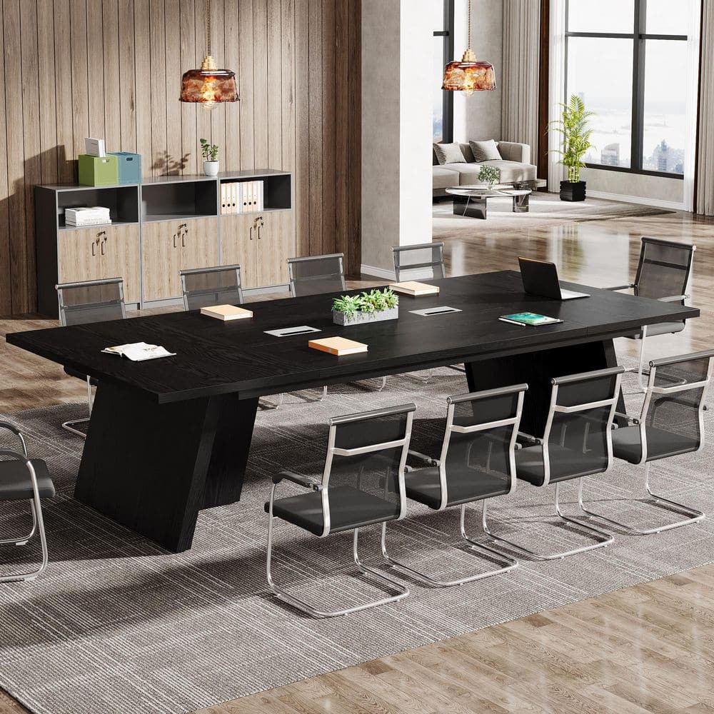 BYBLIGHT Moronia 94.5 in. Extra Long Conference Table, Modern Meeting ...