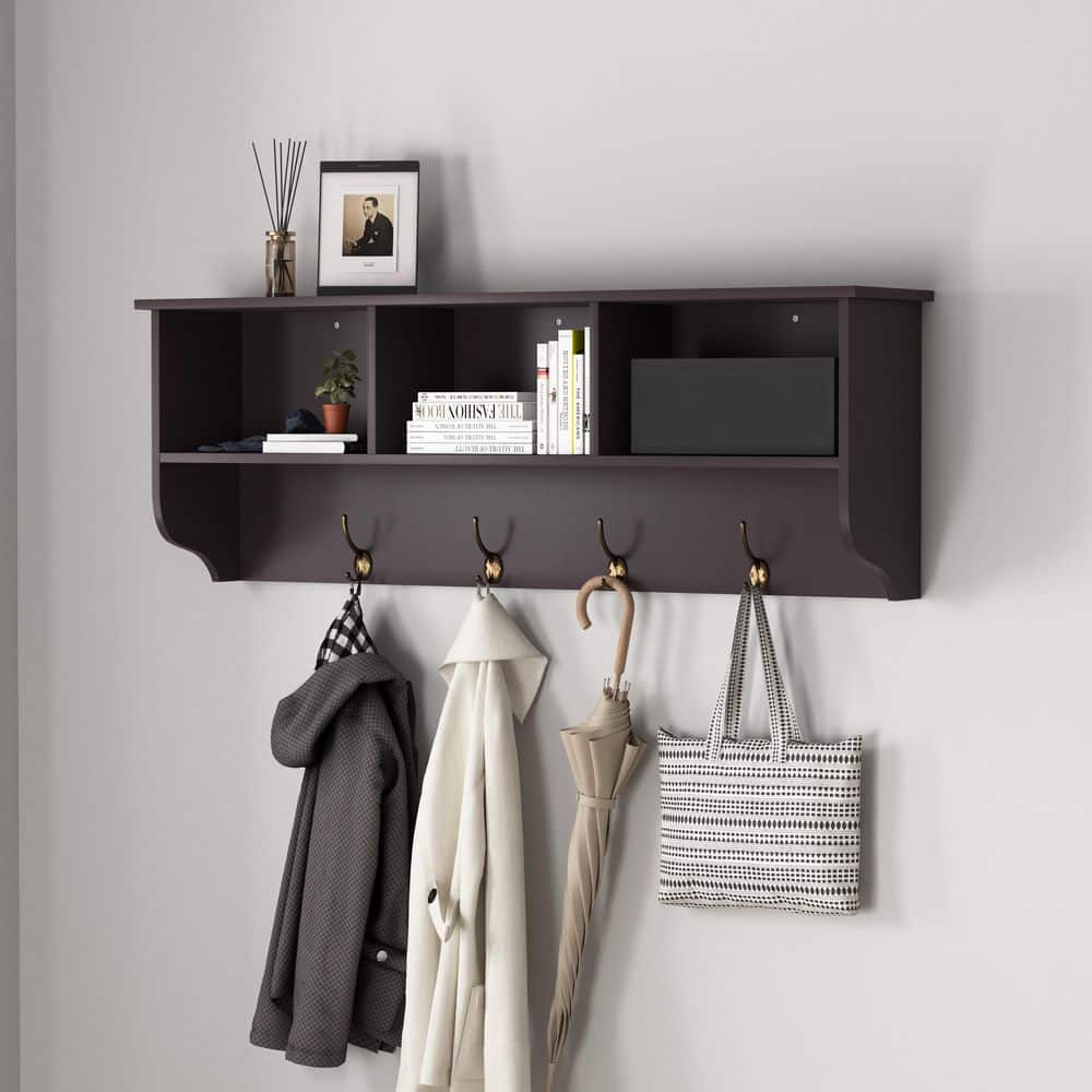 Tahanbath Entryway Wall Mounted Coat Rack with 4 Dual Hooks Living Room ...