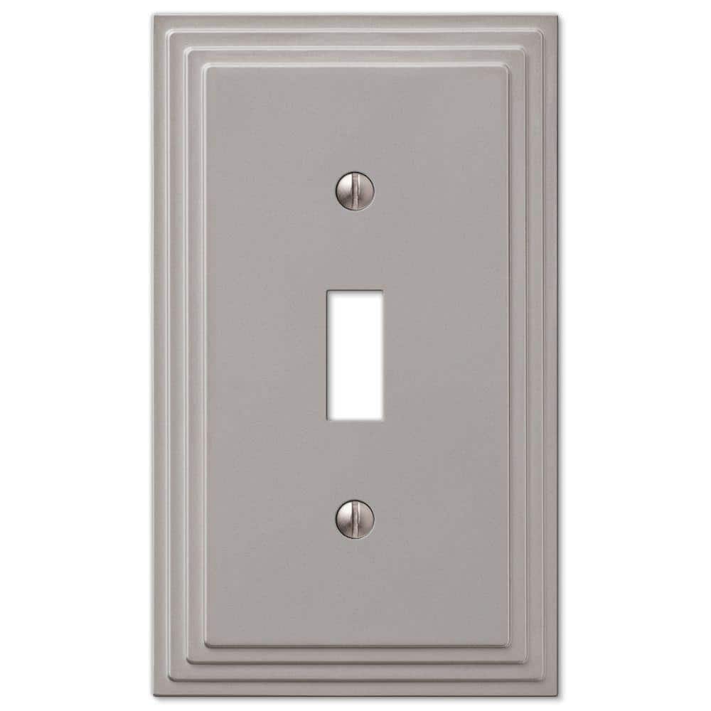 Hampton Bay Tiered 1 Gang Toggle Metal Wall Plate - Satin Nickel 84TNHB ...