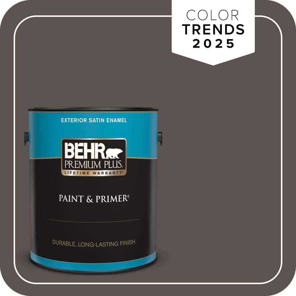 BEHR PREMIUM PLUS 1 gal. #MQ2-54 Gardeners Soil Satin Enamel Exterior ...