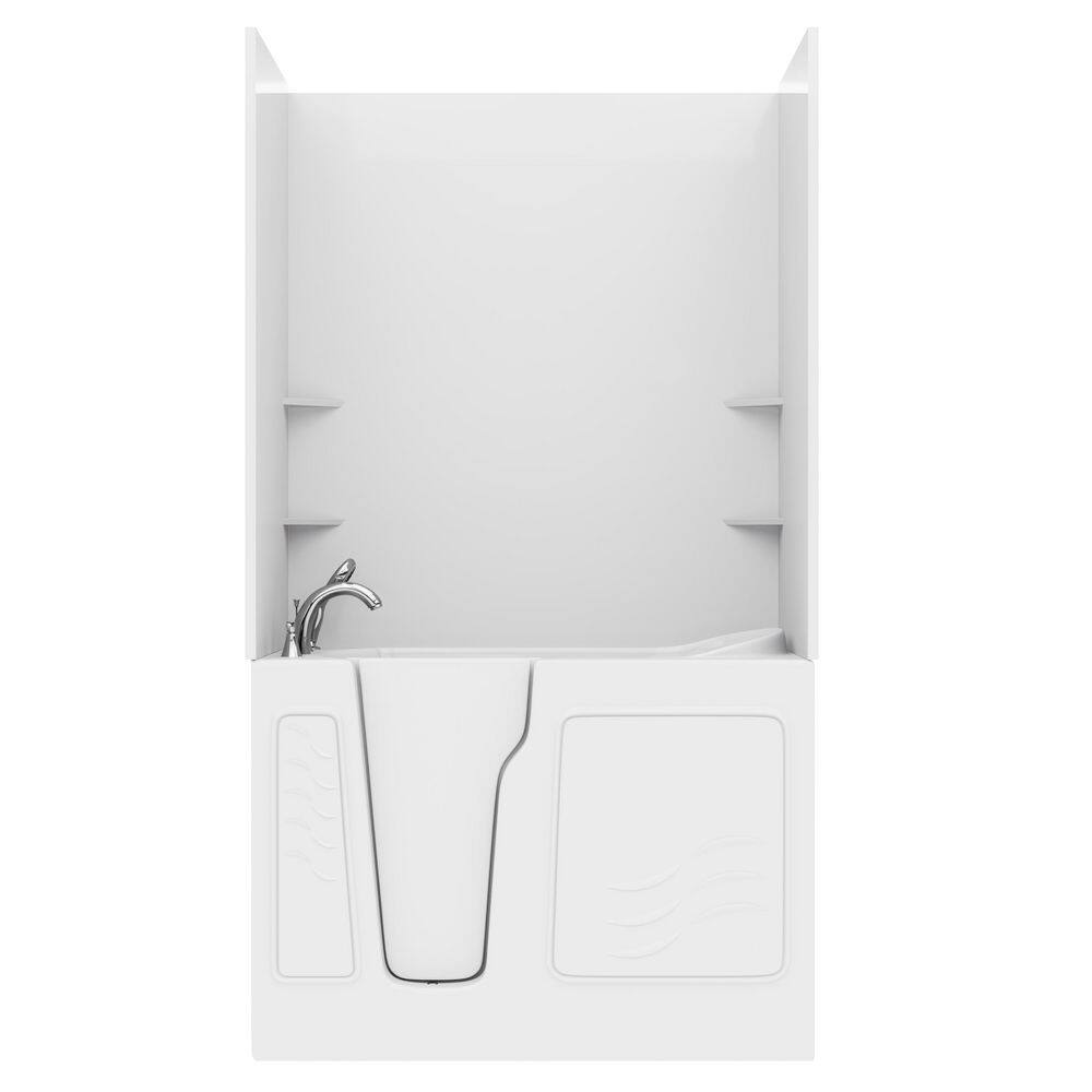 Universal Tubs Rampart Wall Series 29 in. x 52 in. Left Drain Whirlpool ...