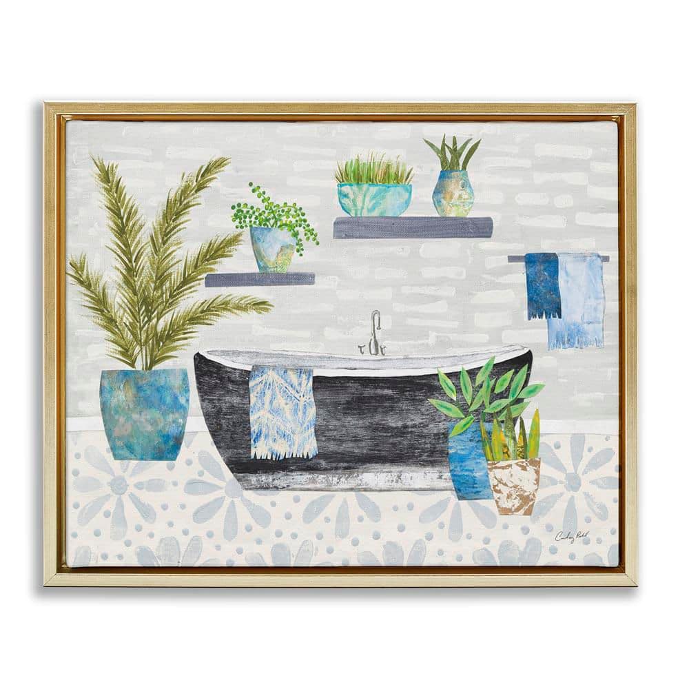 Stupell Industries Botanical Bath & Rustic Plants by Courtney Prahl ...