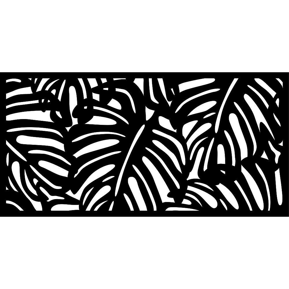 Matrix 0.3 in. x 45.7 in. x 1.9 ft. Monstera Wall Art& Fence Panel B ...