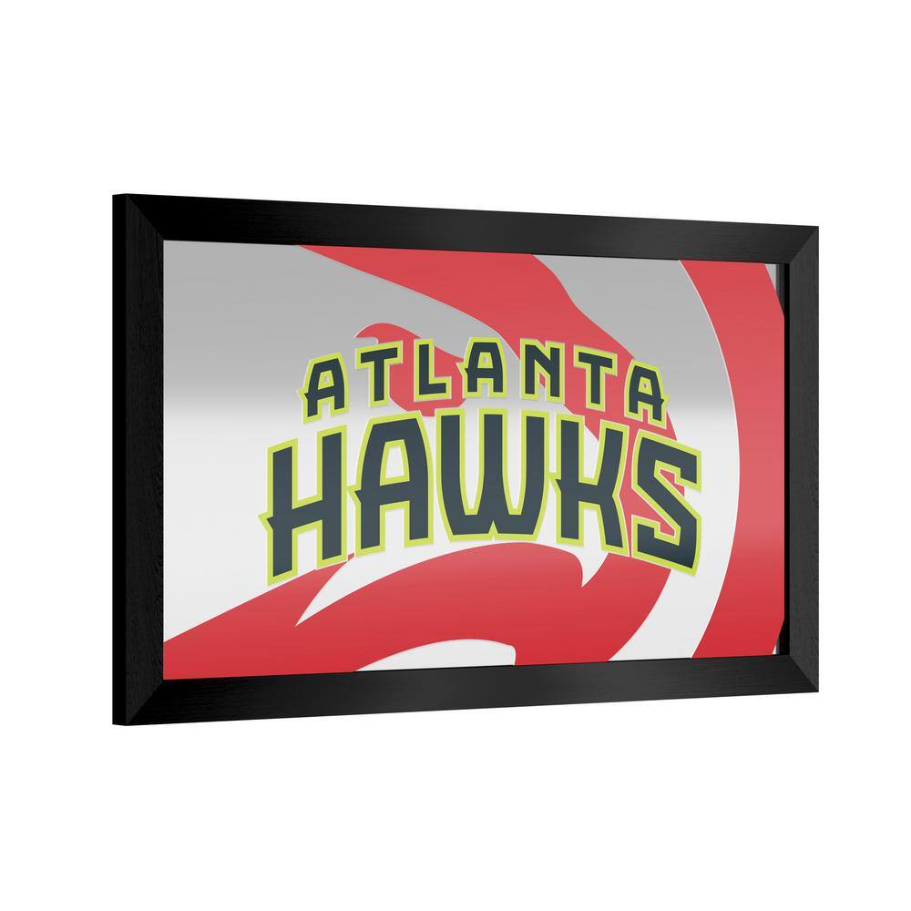 Atlanta Hawks Fade 26 in. W x 15 in. H Wood Black Framed Mirror NBA9AH2 ...