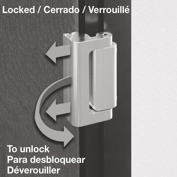 Prime-Line Door Reinforcement Lock, 3 in. Stop, Aluminum Construction ...