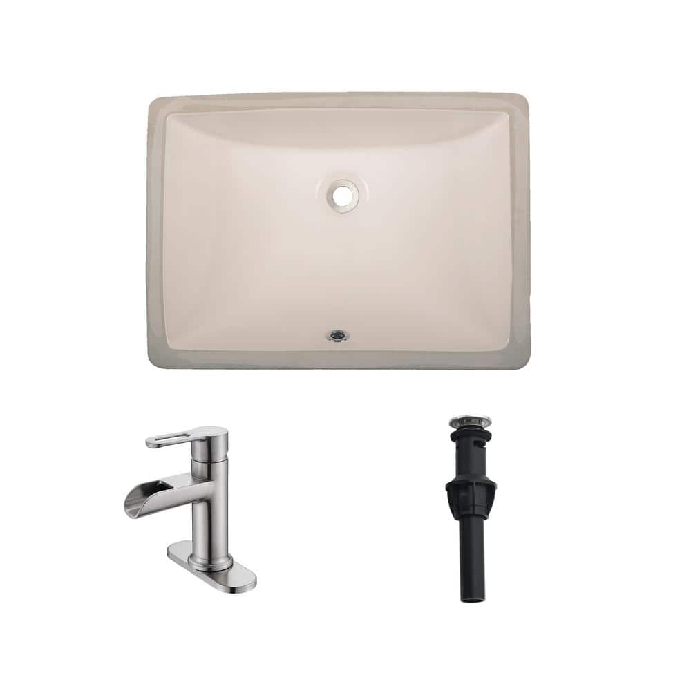 CHESHIRE 20 in Undermount Rectangular Bathroom Sink with Overflow Drain ...