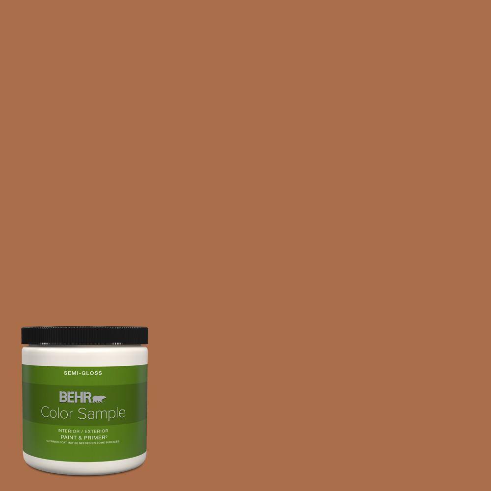 BEHR PREMIUM PLUS 8 oz. #QE-13 Smoldering Copper Semi-Gloss Interior ...