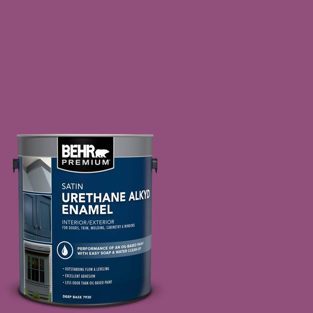 BEHR PREMIUM 1 gal. #P110-7 XOXO Urethane Alkyd Satin Enamel Interior ...