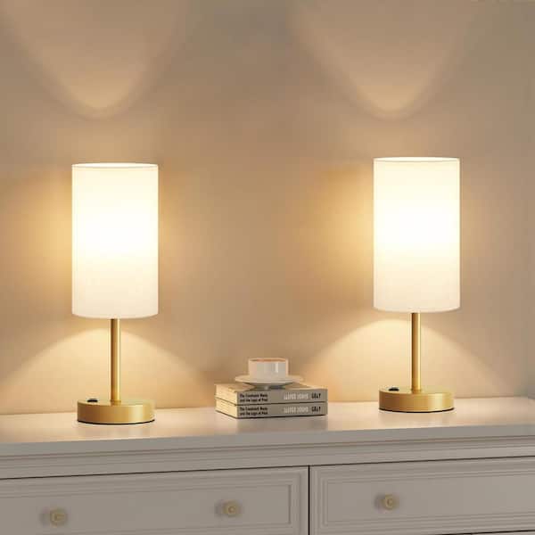 17.4 in. Gold Lantern Touch Table Lamp with LED Bulb Included Lamp-1076 ...
