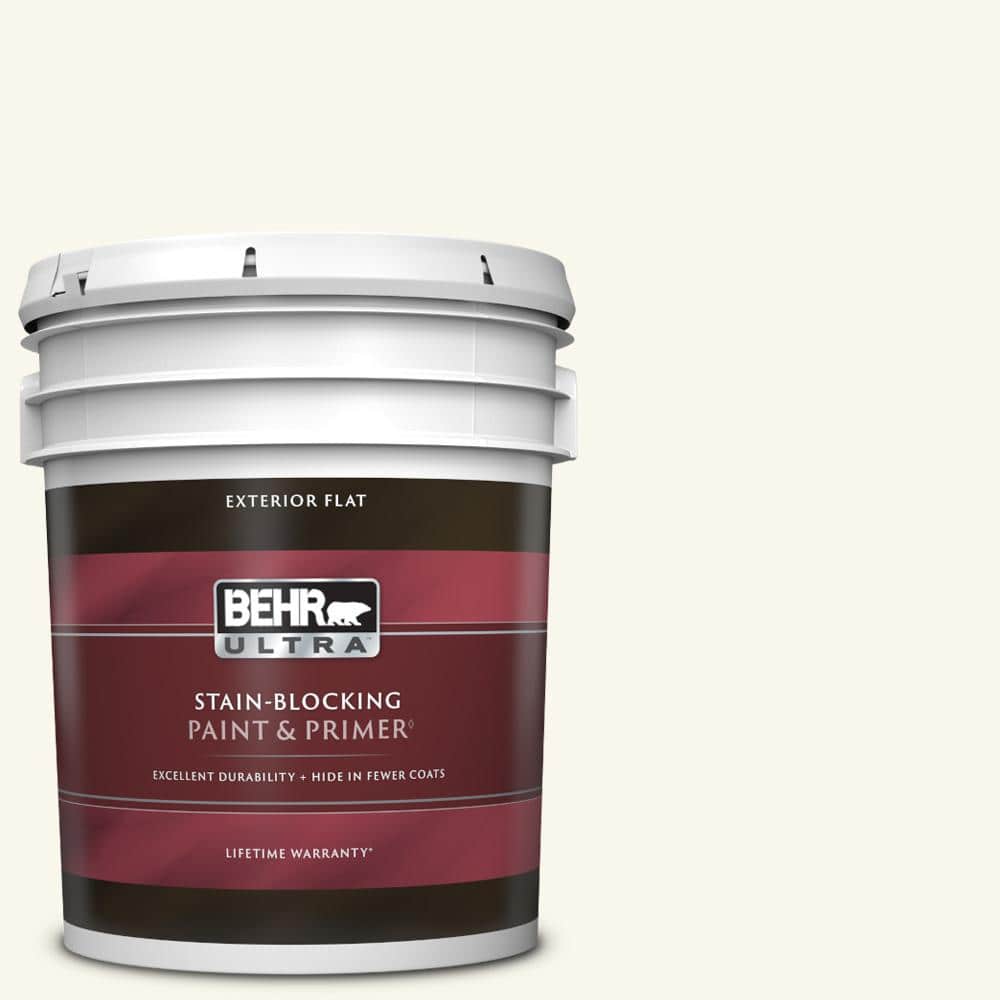 BEHR ULTRA 5 gal. #YL-W10 Night Blooming Jasmine Flat Exterior Paint ... BEHR ULTRA 5 gal. #YL-W10 Night Blooming Jasmine Flat Exterior Paint ...