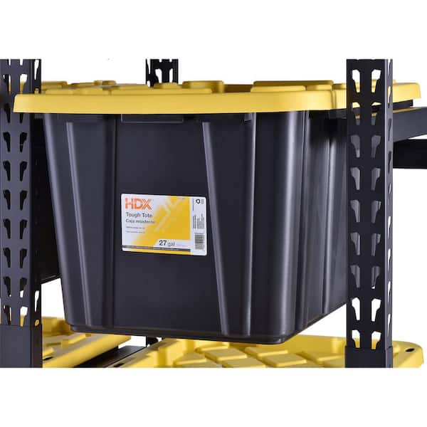 Husky 10-Tote Metal Storage Rack for HDX 14 and 27 Gal. Totes (50 in. W ...