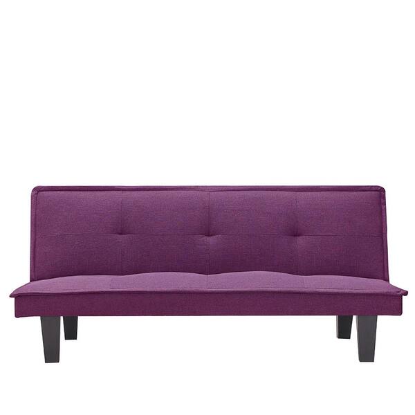 32.28 in. W Purple Modern Fabric Futon Sofa Bed HD-121805 - The Home Depot