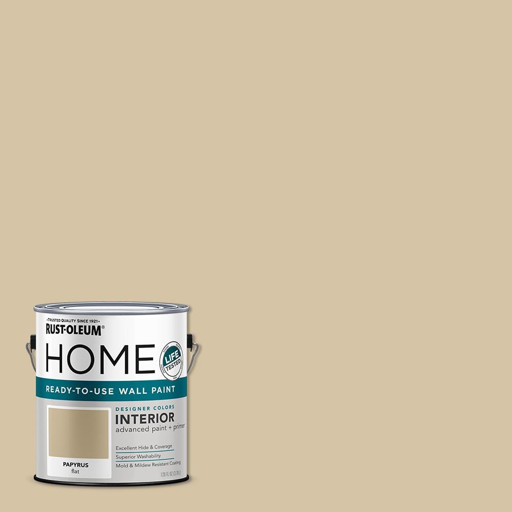Rust-Oleum Home 1 Gal. Flat Papyrus Interior Wall Paint (2-Pack) 365480 ...