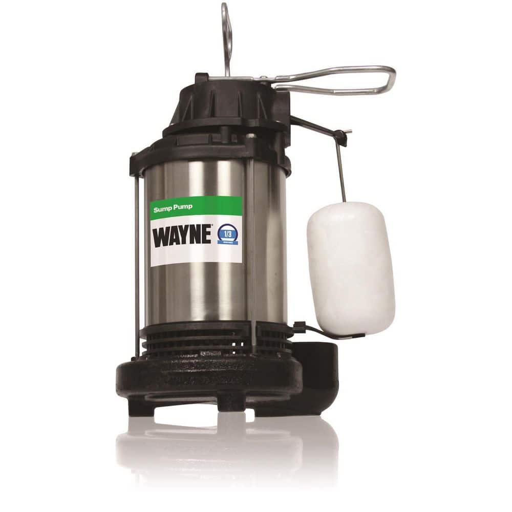 Wayne 1/3 HP 4600 gph Stainless Steel Vertical Float Switch AC Sump ...