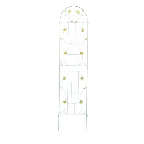 Phewnyzo 94 in. H x 54 in. W x 15 in. D White Metal Garden Arbor ...