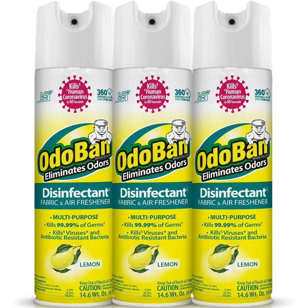 OdoBan 14.6 oz. Lemon Multi-Purpose Disinfectant Spray, Odor Eliminator ...