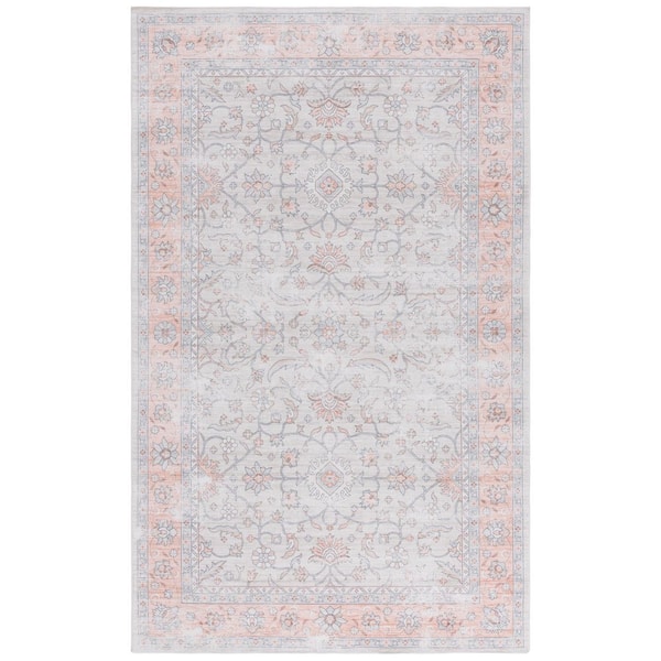 SAFAVIEH Arizona 4 ft. x 6 ft. Sage/Rust Machine Washable Distressed ...