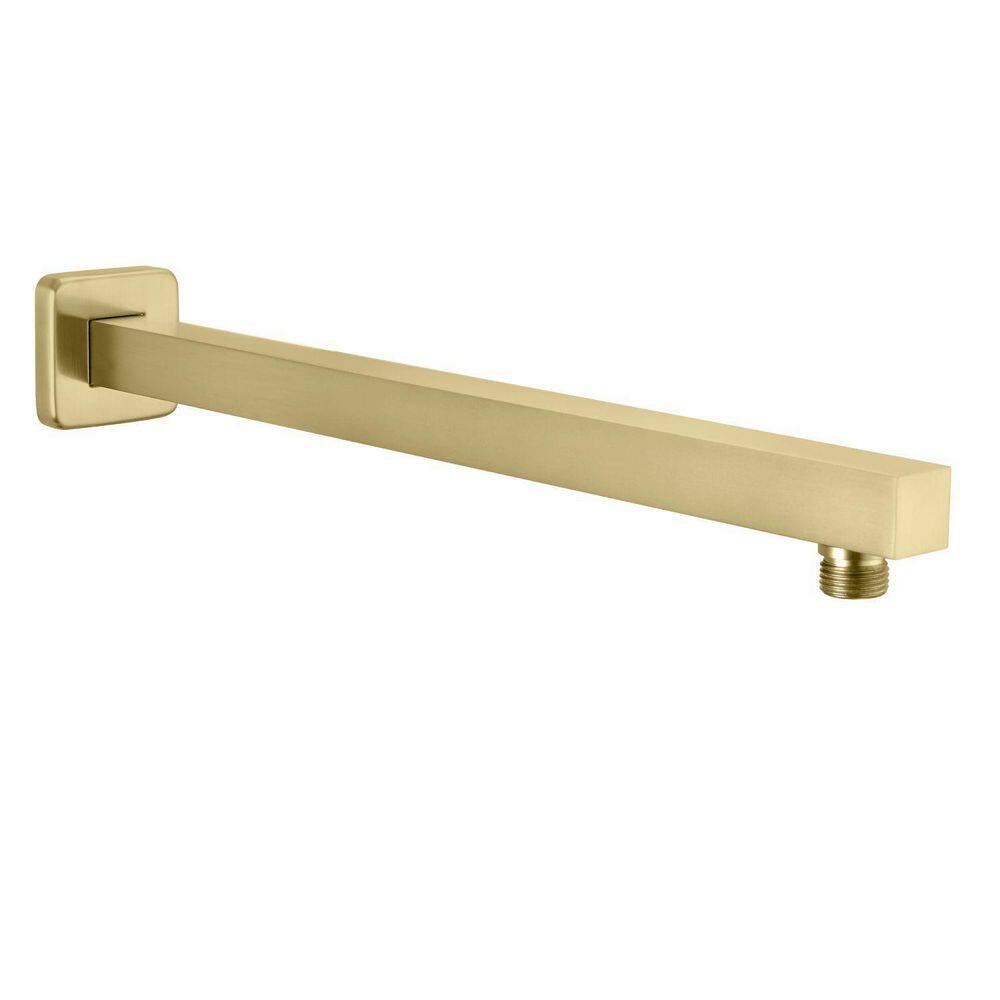 Satico 15.74 in. Brass Square Shower Arm in Brushed Gold SC007BDA - The ...