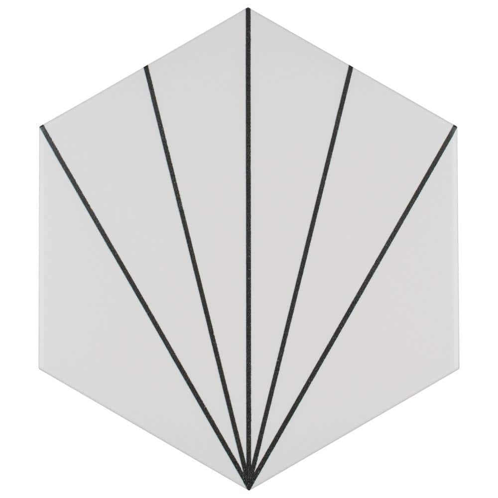 Merola Tile Aster Hex Blanco 8-5/8 in. x 9-7/8 in. Porcelain Floor and ...