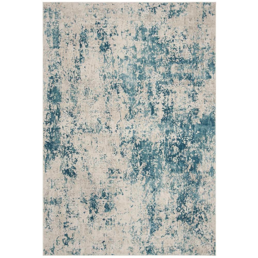 SAFAVIEH Princeton Blue/Beige 8 ft. x 10 ft. Solid Area Rug PRN716M-8 ...