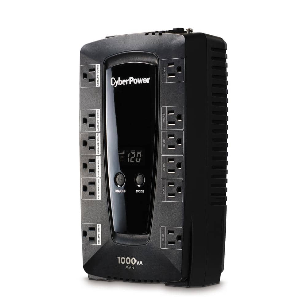 CyberPower 1000VA 120-Volt 12-Outlet UPS Battery Backup with LCD ...