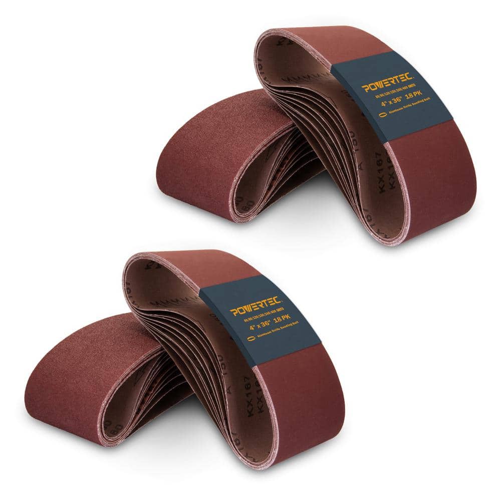 ‎POWERTEC 4 in. x 36 in. 6 Each of 60/80/120/150/240/400 Grit Sander ...