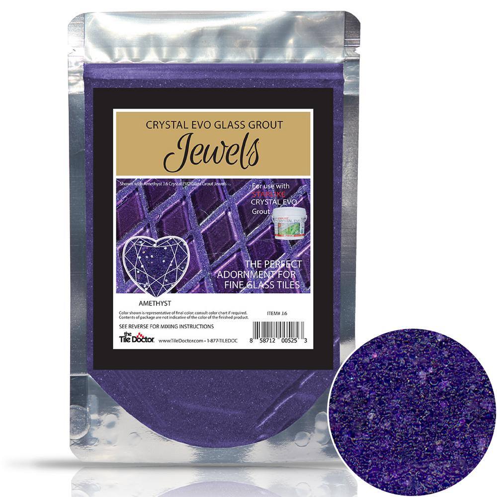 The Tile Doctor Crystal Glass Grout Jewels Amethyst 75 grams (1-Pack) J ...