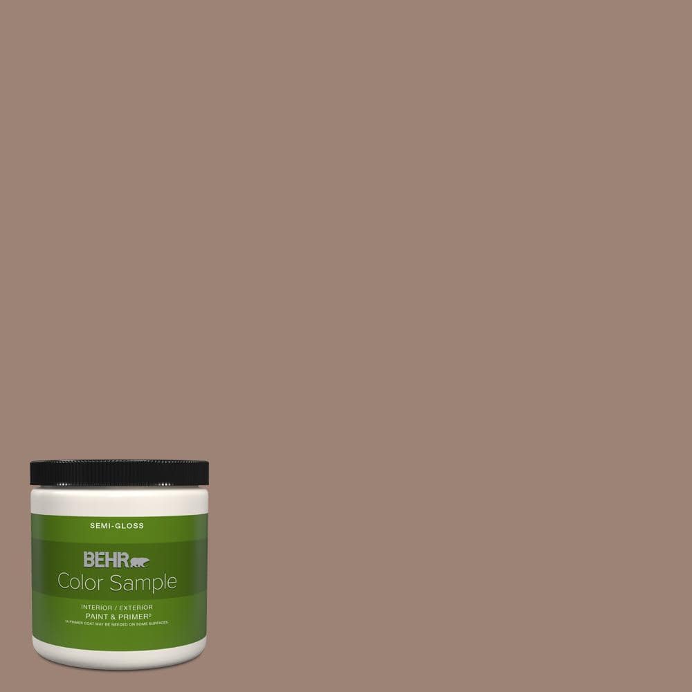 BEHR PREMIUM PLUS 8 oz. #N150-4 Modern Mocha Semi-Gloss Interior ...