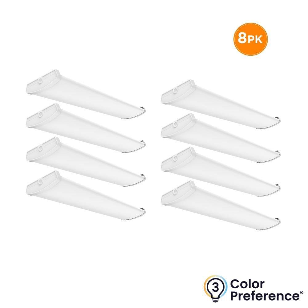 ETI LIGHTING 4-Pack 4 ft. x 10 in. 6500 Lumens, Integrated LED White ...