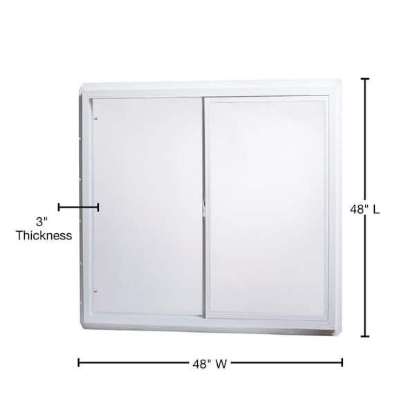 TAFCO WINDOWS 48 in. x 48 in. White Left-Hand Single-Pane Vinyl Sliding ...
