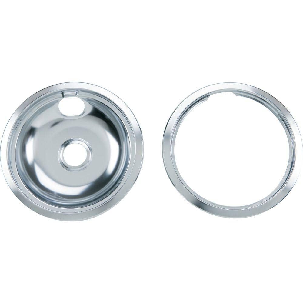 GE 8 in. Chrome Pan with Trim Ring Combo Set PM32X13002G - The Home Depot