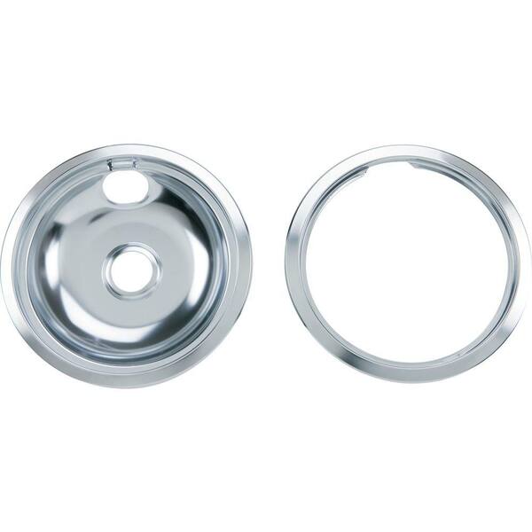 GE 8 in. Chrome Pan with Trim Ring Combo Set PM32X13002G - The Home Depot