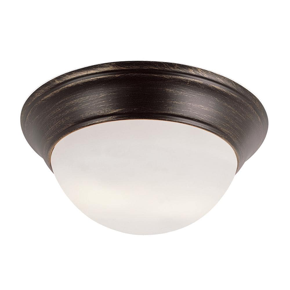 Bel Air Lighting Bolton 12 in. 1-Light CFL Oil Rubbed Bronze Flush Mount Ceiling Light Fixture ...