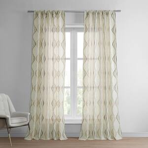 Exclusive Fabrics & Furnishings Suez Bronze Striped Embroidered Rod ...